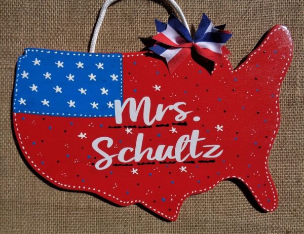 Personalized Us History Teacher Sign School Classroom Door Civics ...