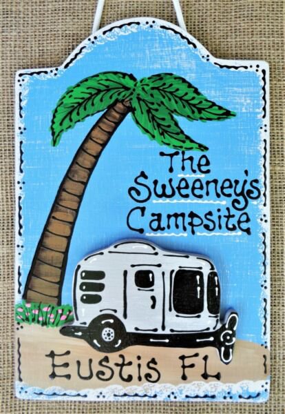 Personalize Camper Name Sign Camp Camping Trailer Campsite Wall Art ...