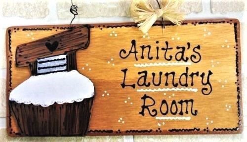 Personalize Laundry Room Name Sign Scrub Tub Wall Art Hanger Plaque ...