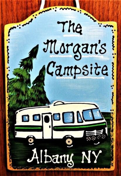 Personalize Rv Motorhome Camper Sign Camp Camping Campsite Trailer Name ...