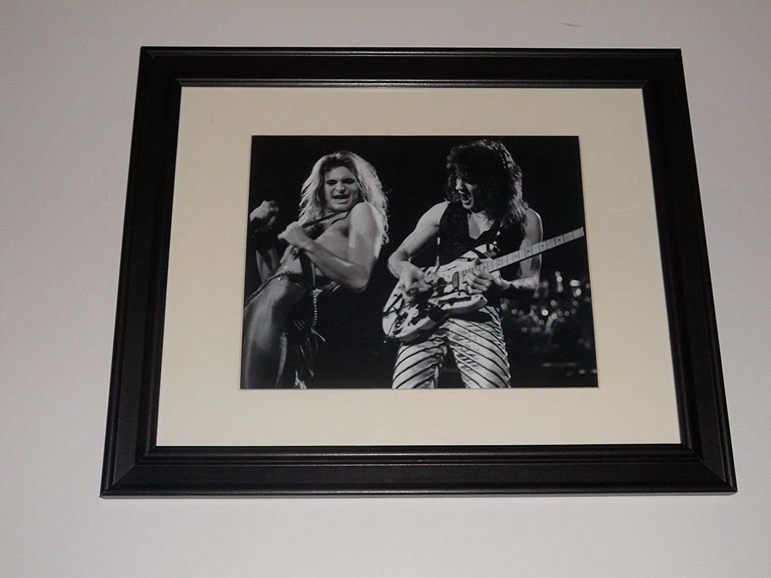 Eddie Van Halen / David Lee Roth 1979 Van Halen Tour with Guitar Framed ...