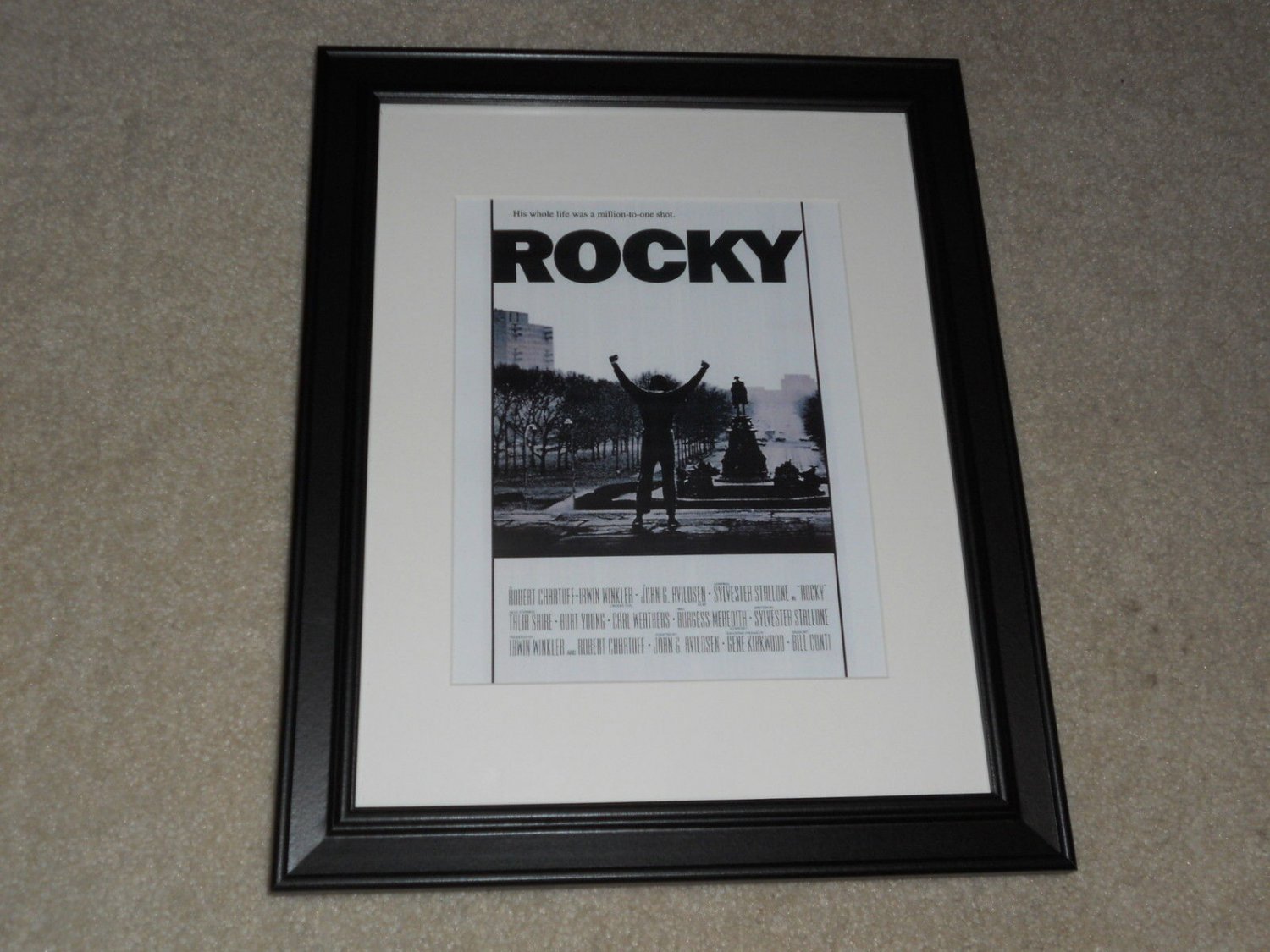 Framed Rocky 1976 USA Mini Poster, Sly Stallone 14"x17"