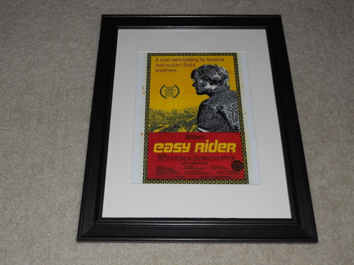 Framed Easy Rider Mini-Poster, USA Alternate Print Dennis Hopper 1969 ...