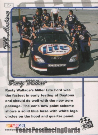 Rusty Wallace 2001 Press Pass Premium Gold #29