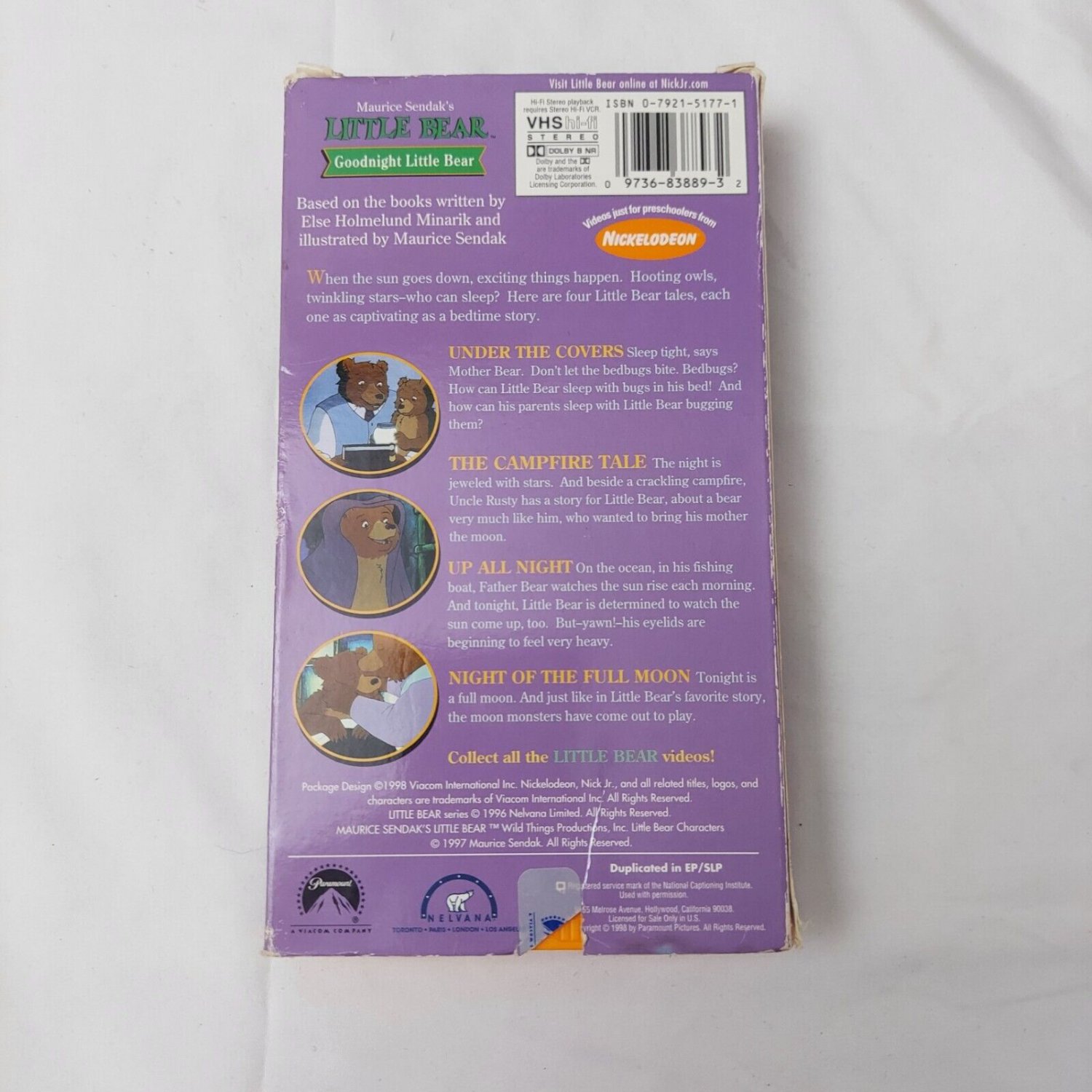 Nick Jr Maurice Sendak's Little Bear Goodnight VHS Vintage Nickelodeon Nick Jr Maurice Sendak's Little Bear Goodnight VHS Vintage Nickelodeon