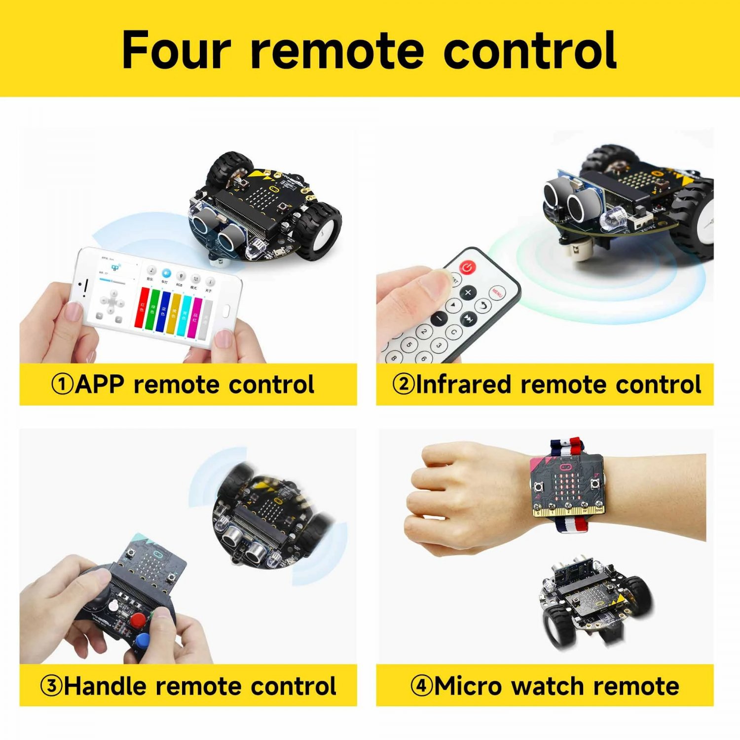 Yahboom Microbit Car Programmable Robotics Coding Robot For Microbit V2 V1 4770
