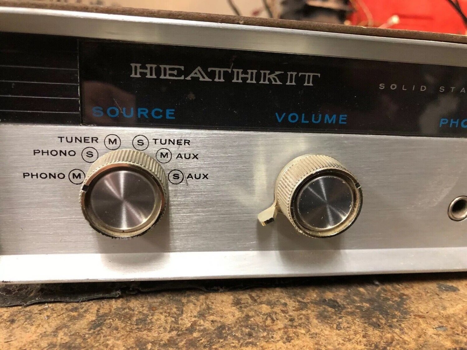 Heathkit Solid State Stereo Amplifier Model AA-14, Powers On, Backlight Works