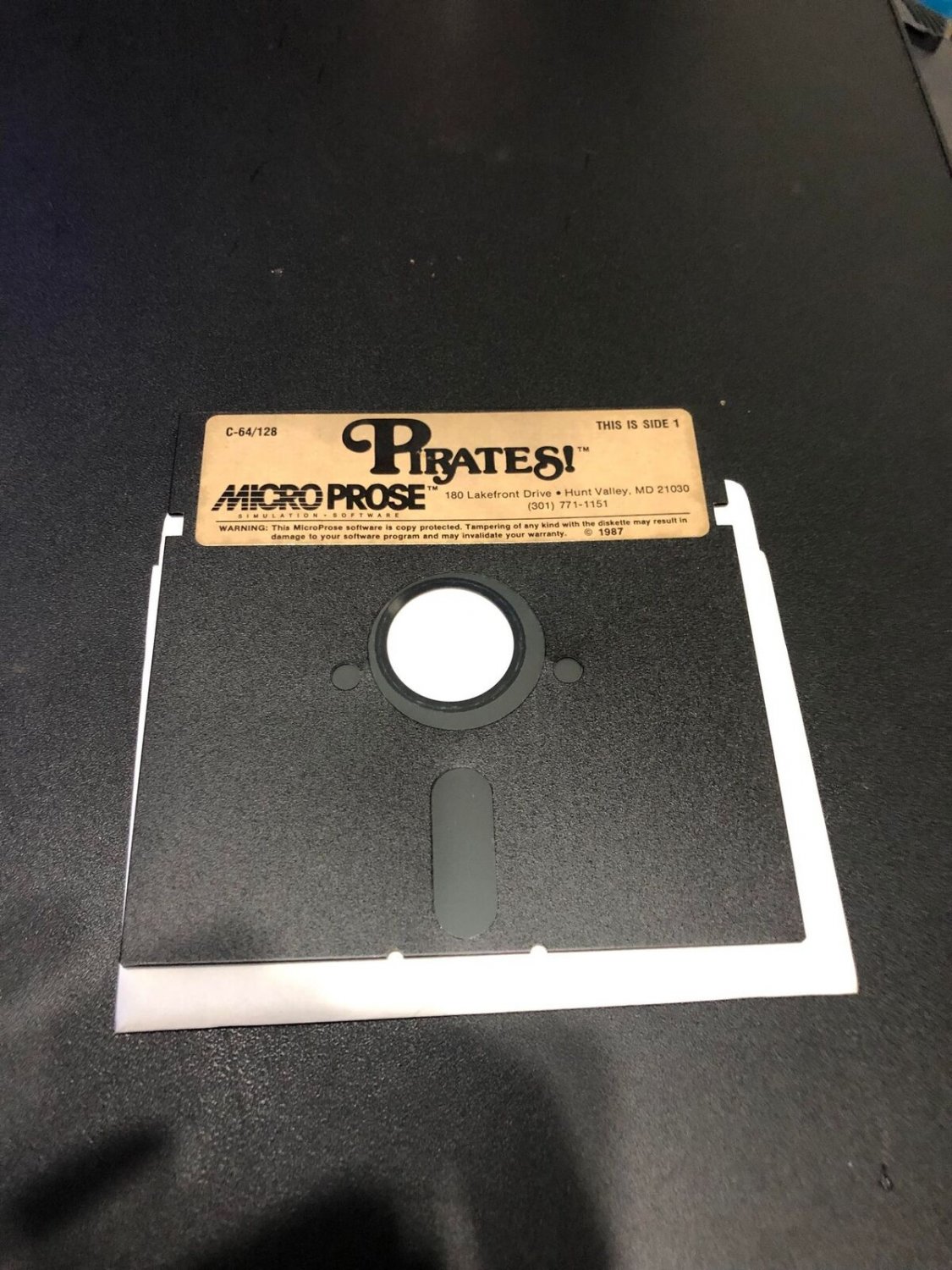 Sid Meier's Pirates Game Program Disk Commodore 64 C64 5.25" Floppy