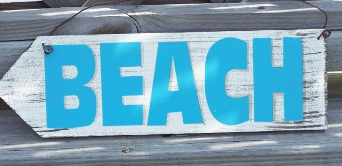Beach Directional Arrow Tropical Beach Bar Sign