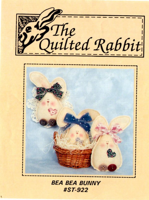 The Quilted Rabbit BEA BEA BUNNY 4.5" Pin Ornament Magnet Craft Pattern