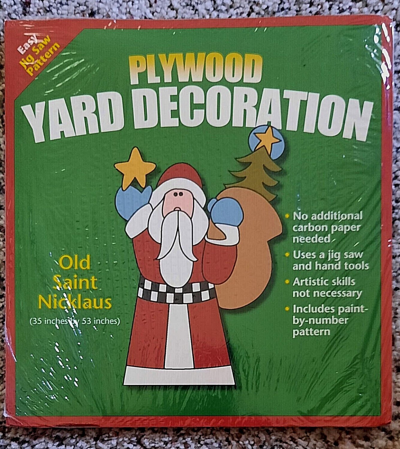 Yard Art Wood Craft Pattern Old Saint Nicklaus Easy Jig Saw