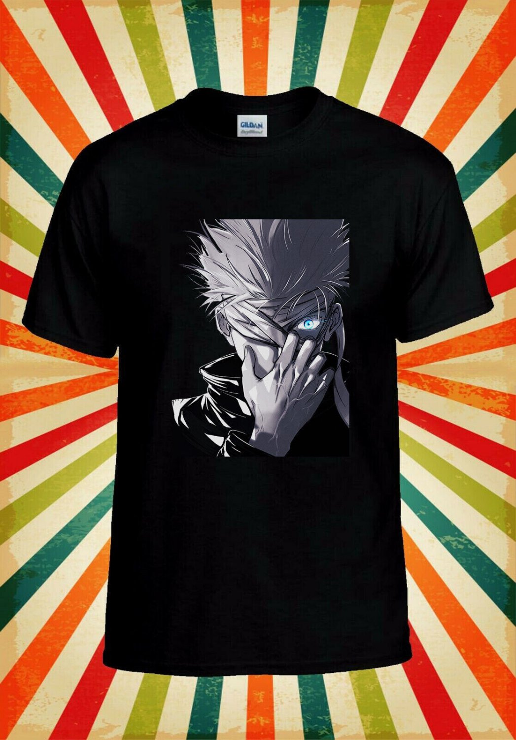 Gojo Satorou Jujutsu Kaisen Anime Unisex T-Shirt L31 Men Black White Tshirt