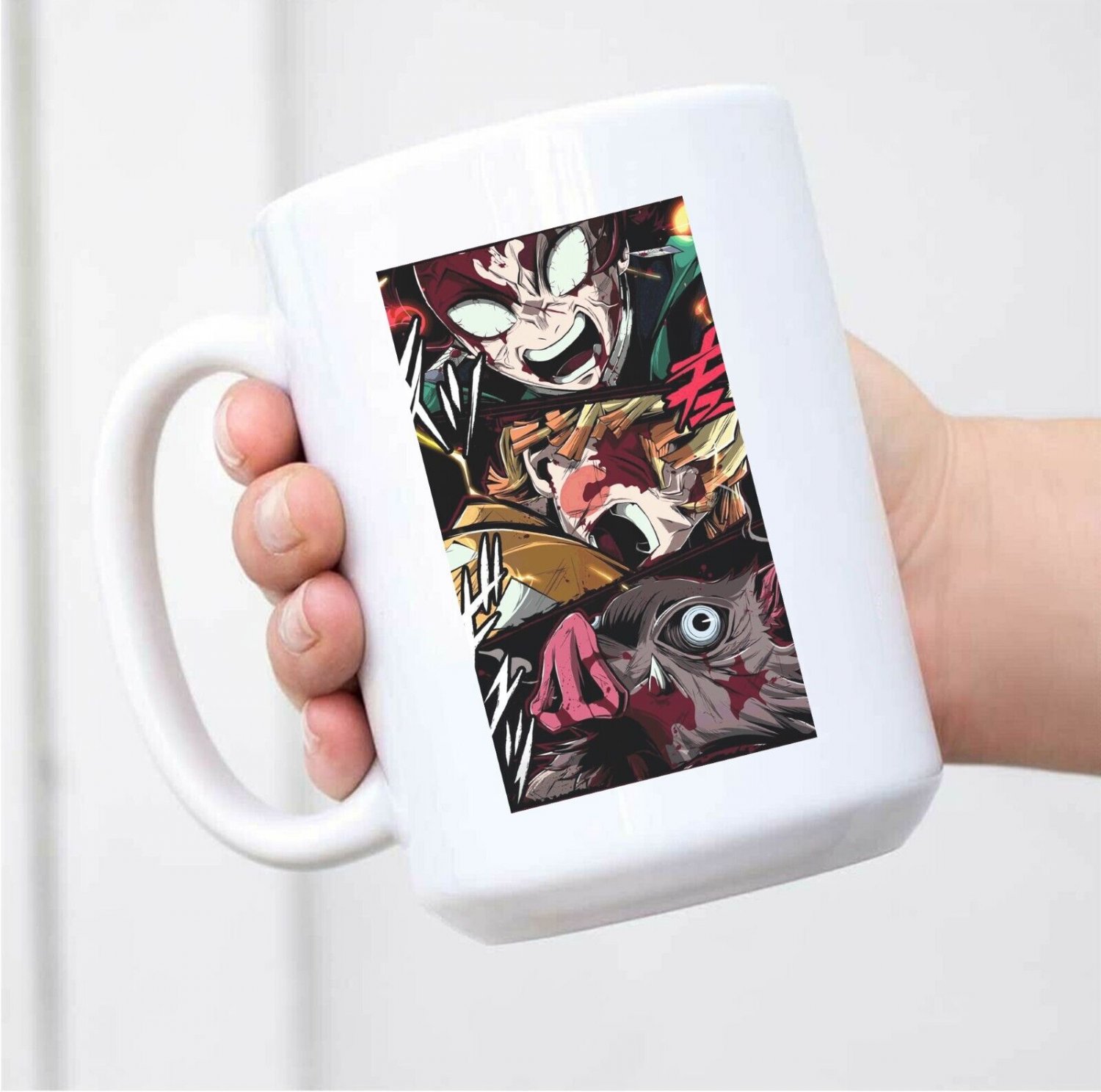 Demon Slayer Inosuke Zenitsu Tanjiro Ceramic White Mug L31 Coffee Mug ...