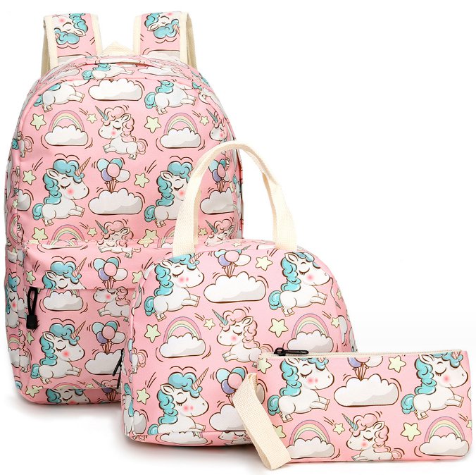 16'' inch Unicorn School Backpack with lunch box pencil case for girls ...