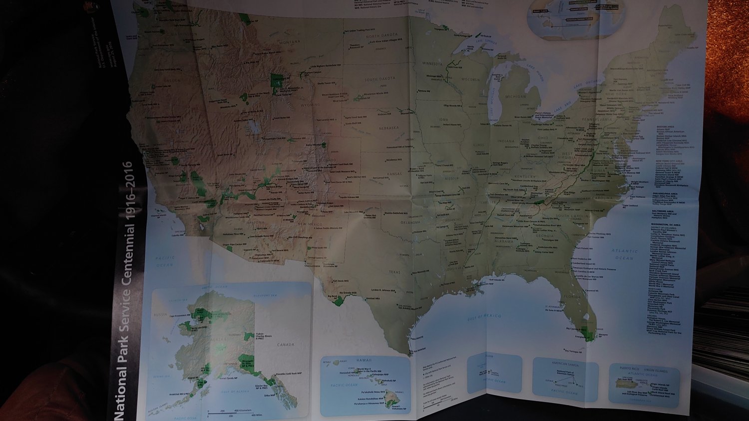 Official NPS Brochure National Park Service Centennial Properties Map ...