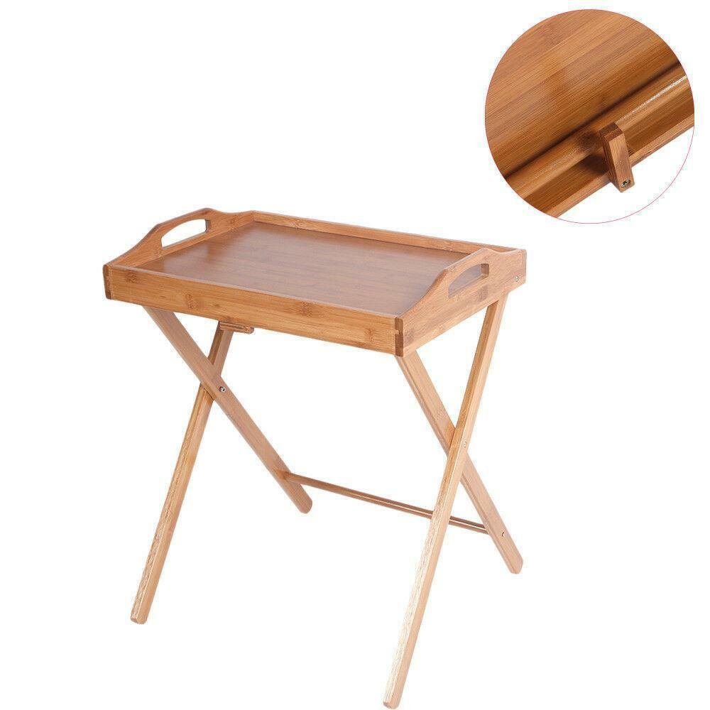 Folding Wood Portable Tray Table Stand Tv Dinner Craft Snack Laptop ...