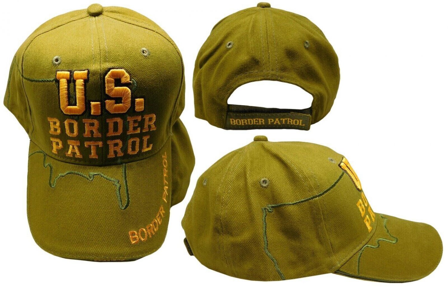 Us Border Patrol Usa Map Outline Cotton Adjustable Embroidered Baseball ...