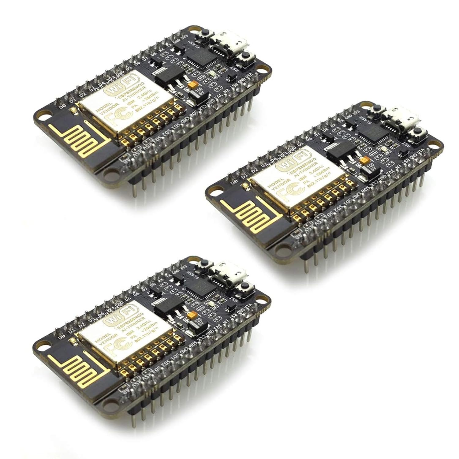 HiLetgo 3pcs ESP8266 NodeMCU CP2102 ESP-12E Development Board Open ...