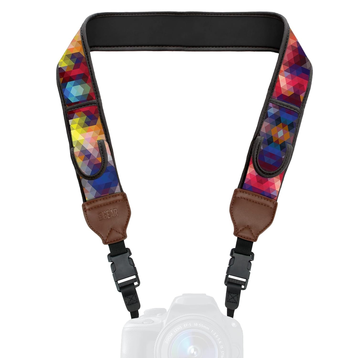 USA GEAR TrueSHOT Camera Strap with Neoprene Design, Accessory Pockets ...