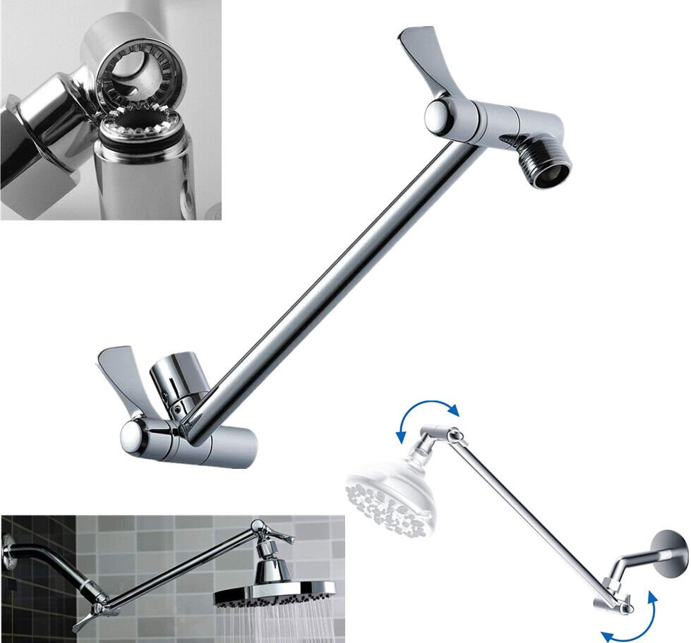 11‘’ Solid Brass Adjustable Height Shower Head Extension Arm With Lock ...