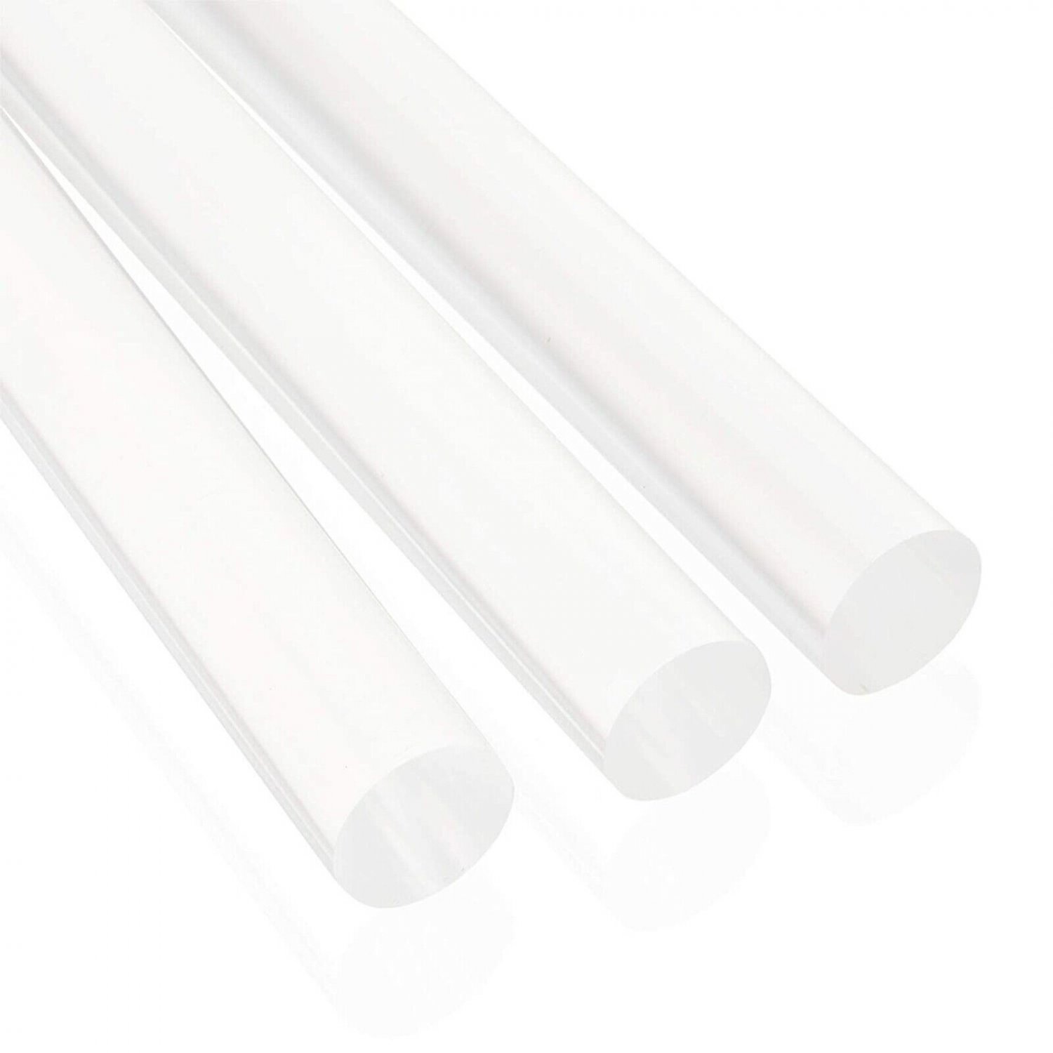 Round Dowel Rod, Clear Acrylic (1 X 10 In, 3-Pack)