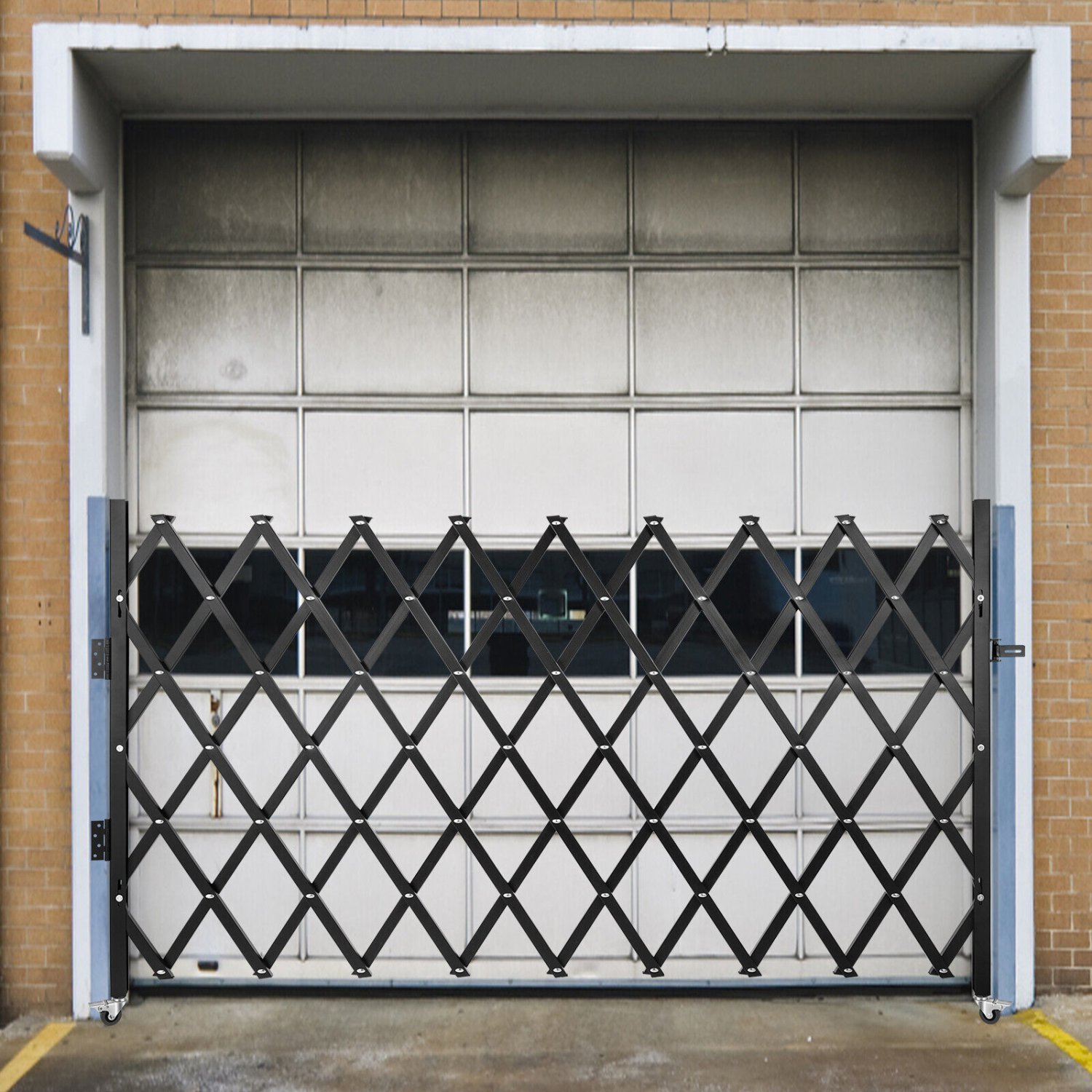 VEVOR Single Folding Security Gate Rolling Door Gate 75"W x 48"H ...