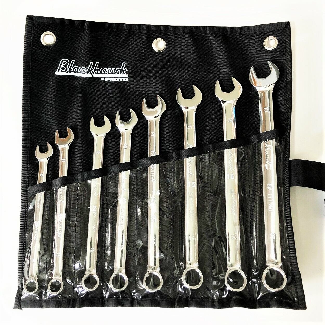8pc Blackhawk Proto Long Pattern Combination Wrench Set 12-Pt. METRIC ...