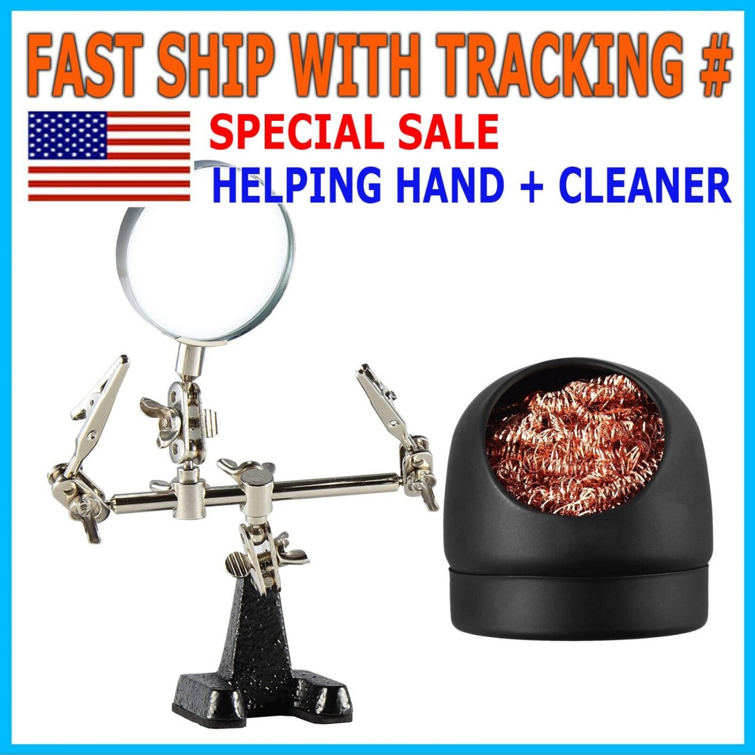 Third Hand Soldering Solder Iron Stand Holder Magnifier Helping Station ...