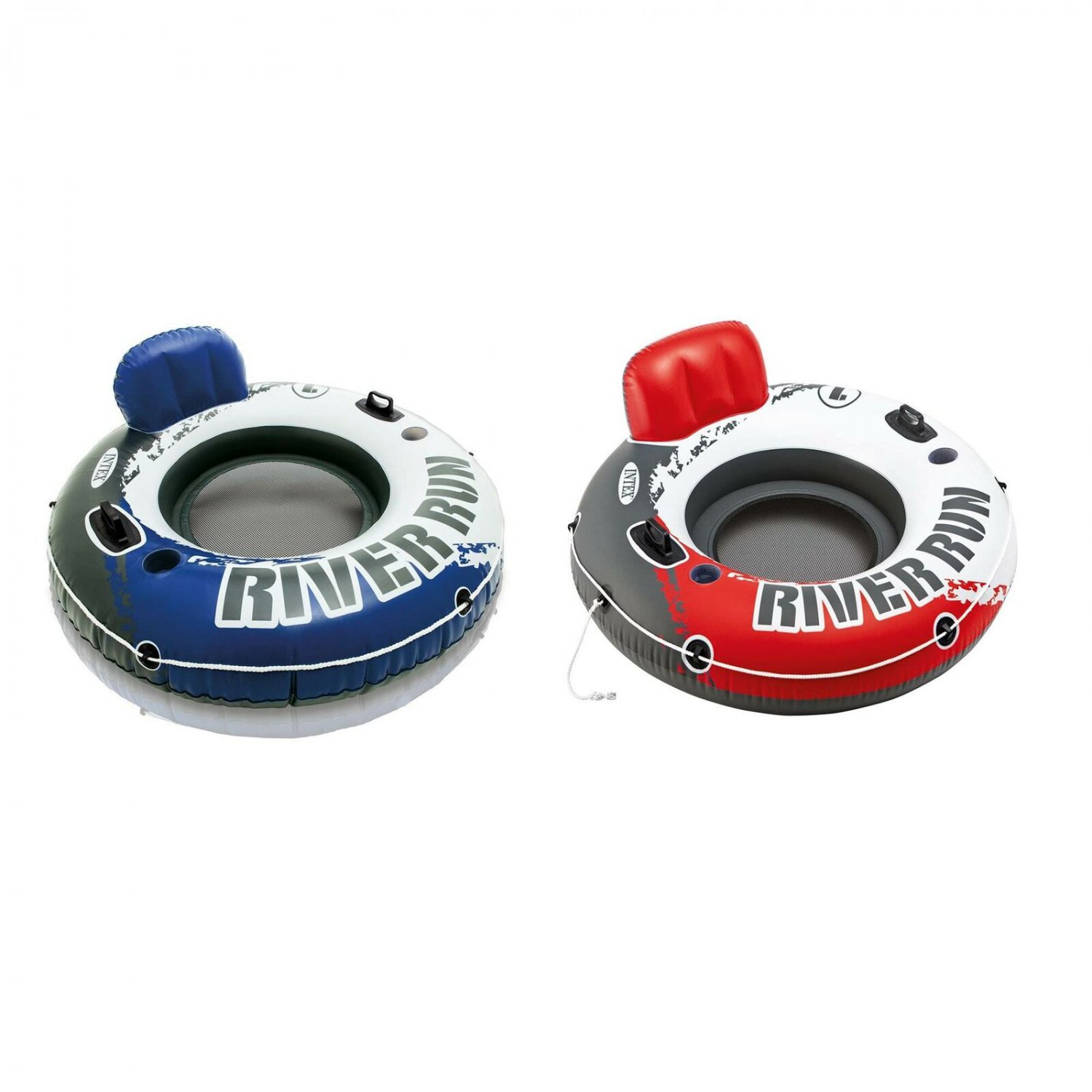 Intex River Run Inflatable Floating Water Tube Lake Pool Ocean Raft Red ...