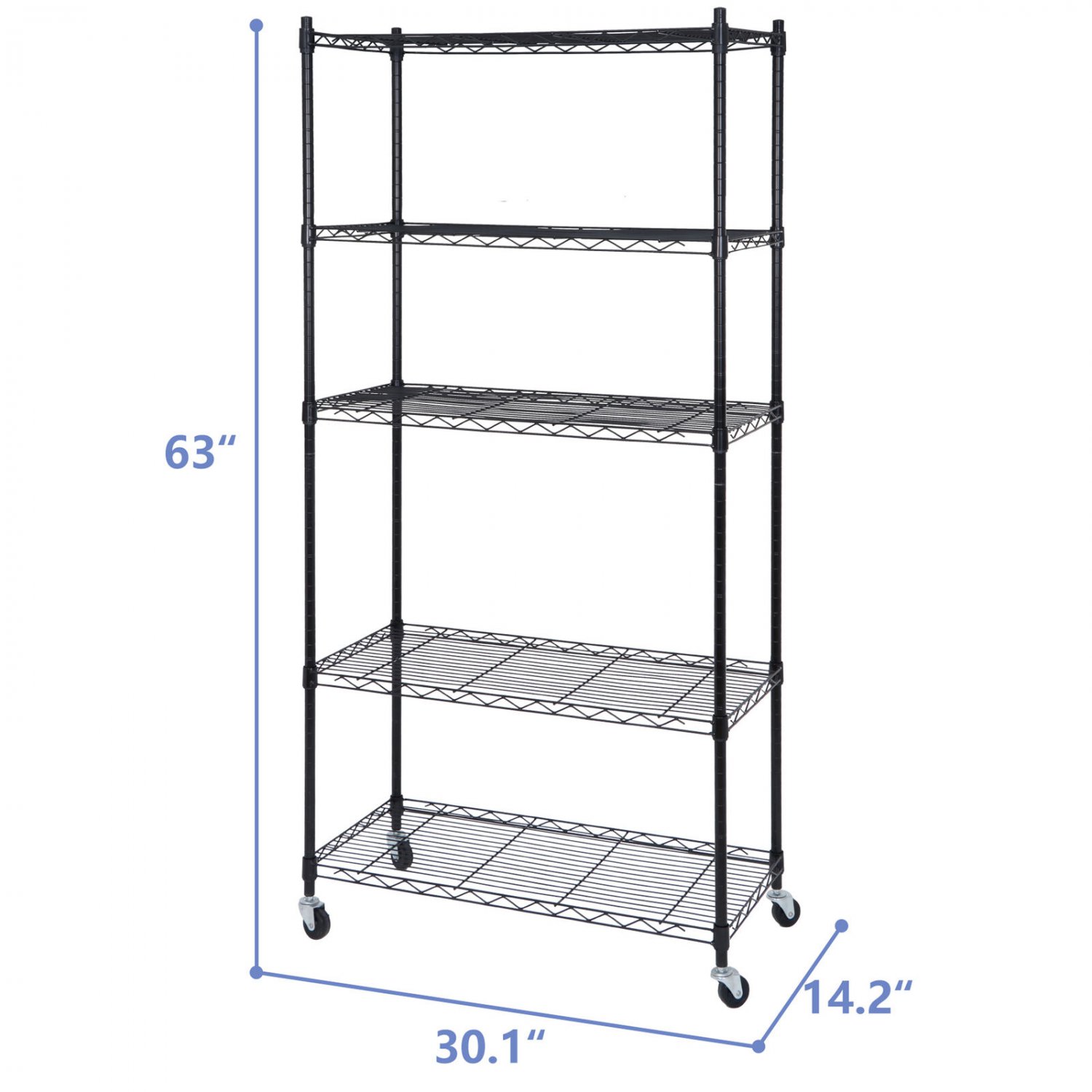 5 Tier Wire Shelves Rack Unit Storage Rack For Kitchen Office With ...