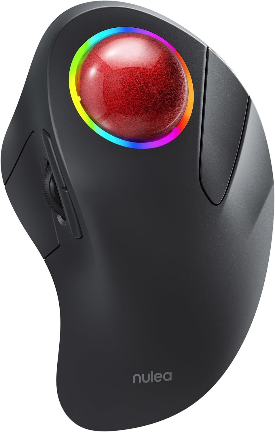 Wireless Trackball Mouse, Rechargeable Ergonomic RGB Rollerball Mouse