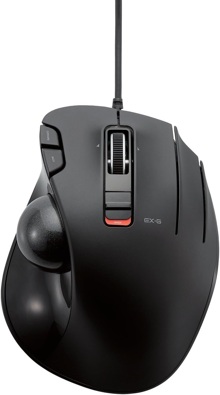 ELECOM EX-G Trackball Mouse, Wired, Thumb Control, Sculpted Ergonomic ...