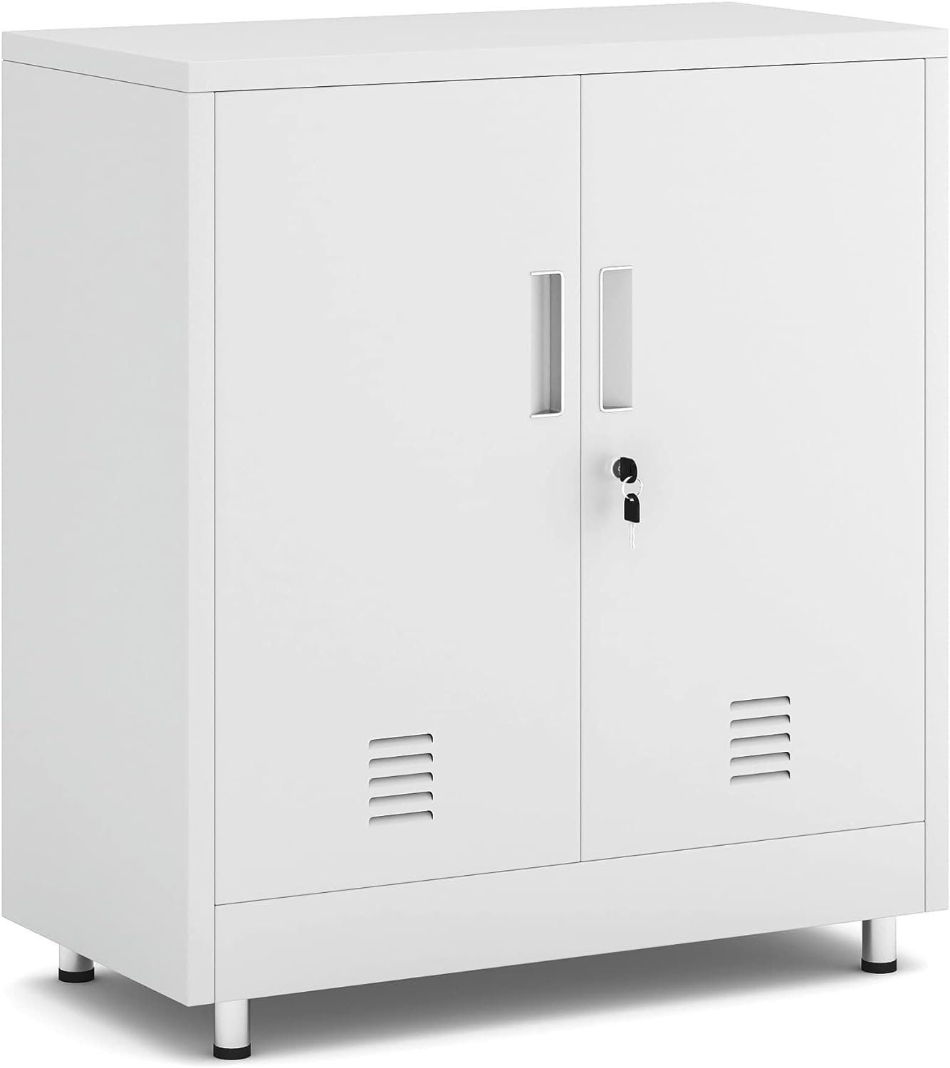 Metal Storage Cabinet with Locking Doors and Adjustable Shelf, Small ...