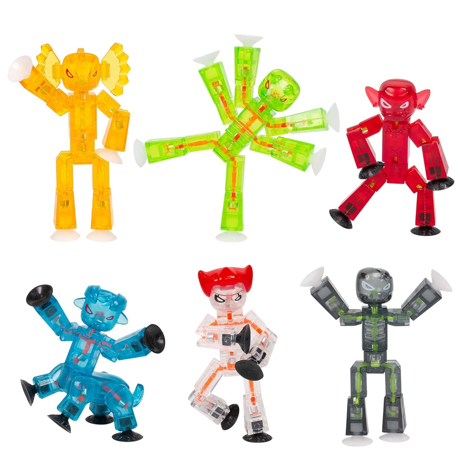 Stikbot Monsters, Complete Set Of 6 Poseable Monster Action Figures ...