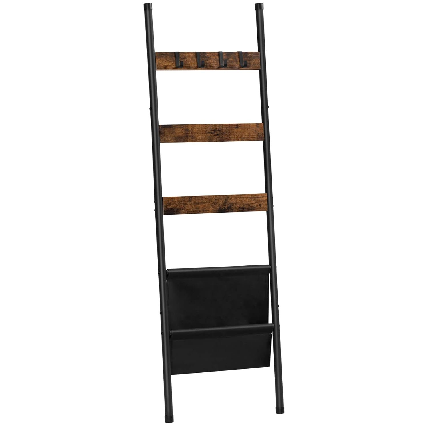 Blanket Ladder, 5 Tier Ladder Shelf, Wall-Leaning Blanket Rack ...