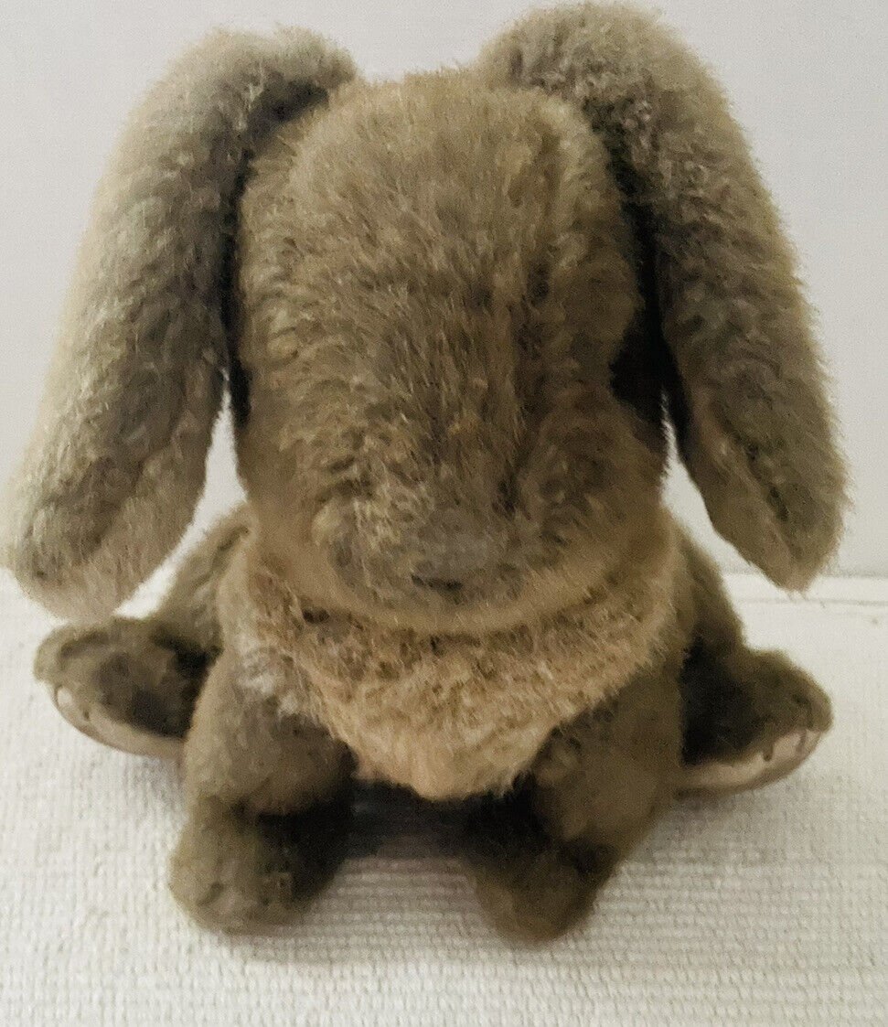 1985 GUND Tippett Bunny Plush Stuffed Animal Brown Tan 3460 Blue Eyes