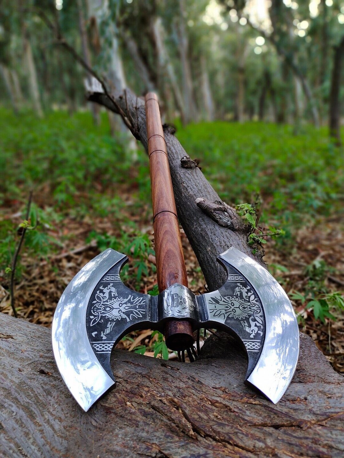 Medieval Viking Axe, Double Head Hand forged Carbon Steel Axe, Double ...