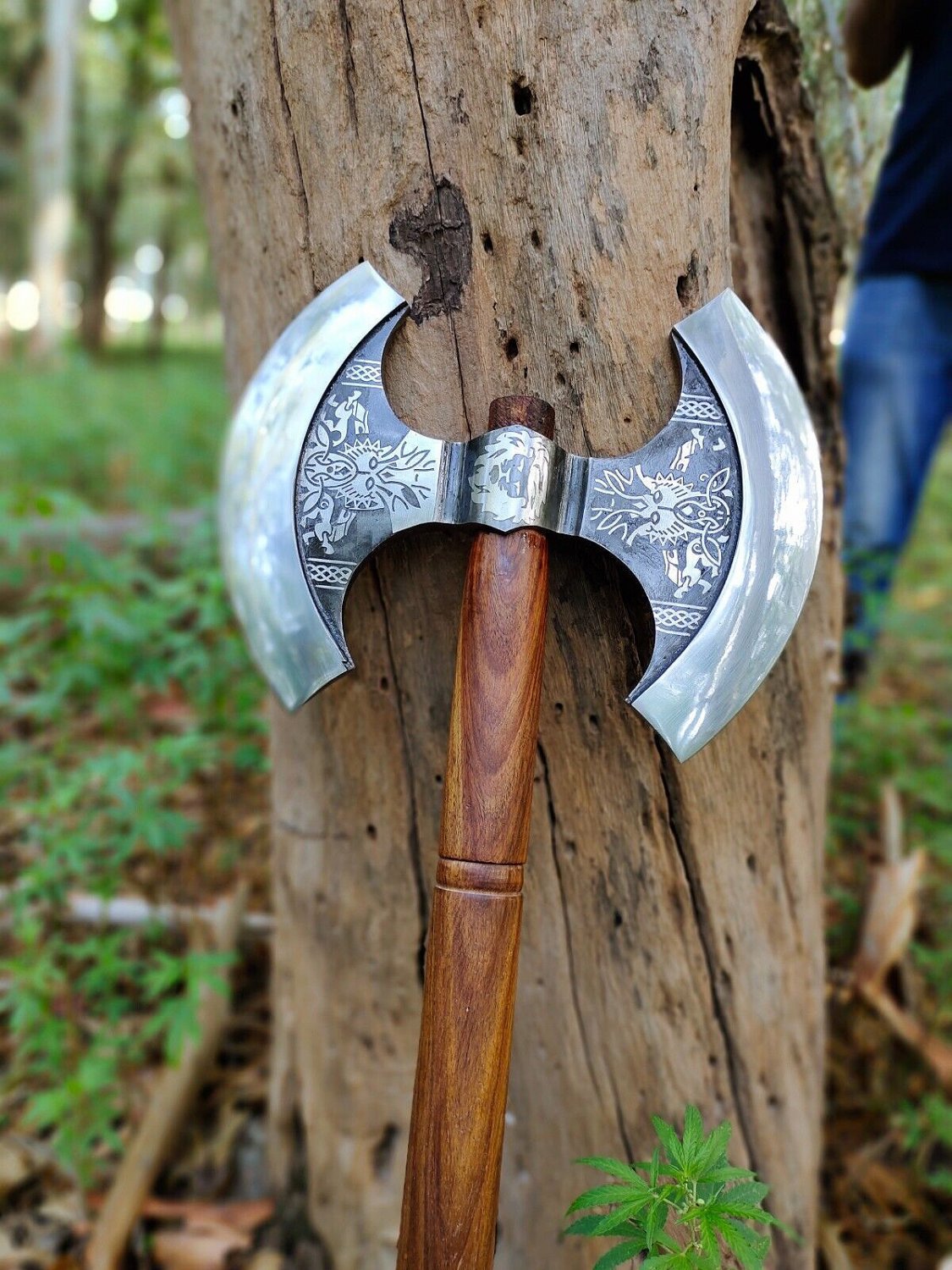 Medieval Viking Axe, Double Head Hand forged Carbon Steel Axe, Double ...