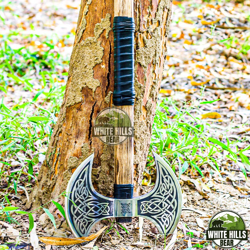 Double sided Axe Medieval Vikings Axe, Large Norse Battle Axe, Hand ...