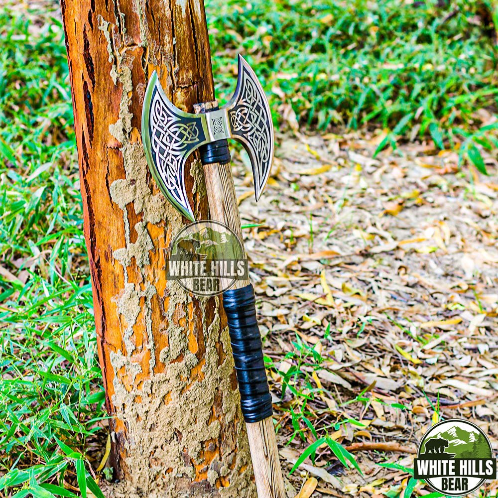 Double sided Axe Medieval Vikings Axe, Large Norse Battle Axe, Hand ...