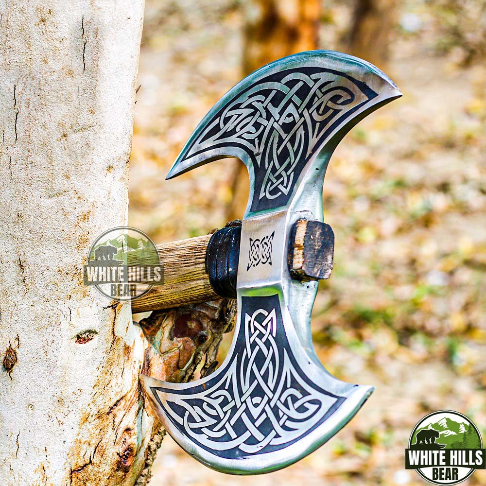 Double sided Axe Medieval Vikings Axe, Large Norse Battle Axe, Hand ...