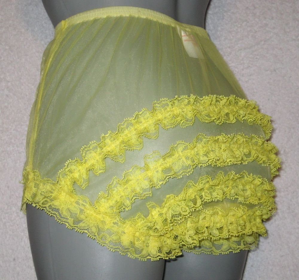 Cd Super Sheer Chiffon Nylon Ruffle Frilly Sissy Panties M L Xl