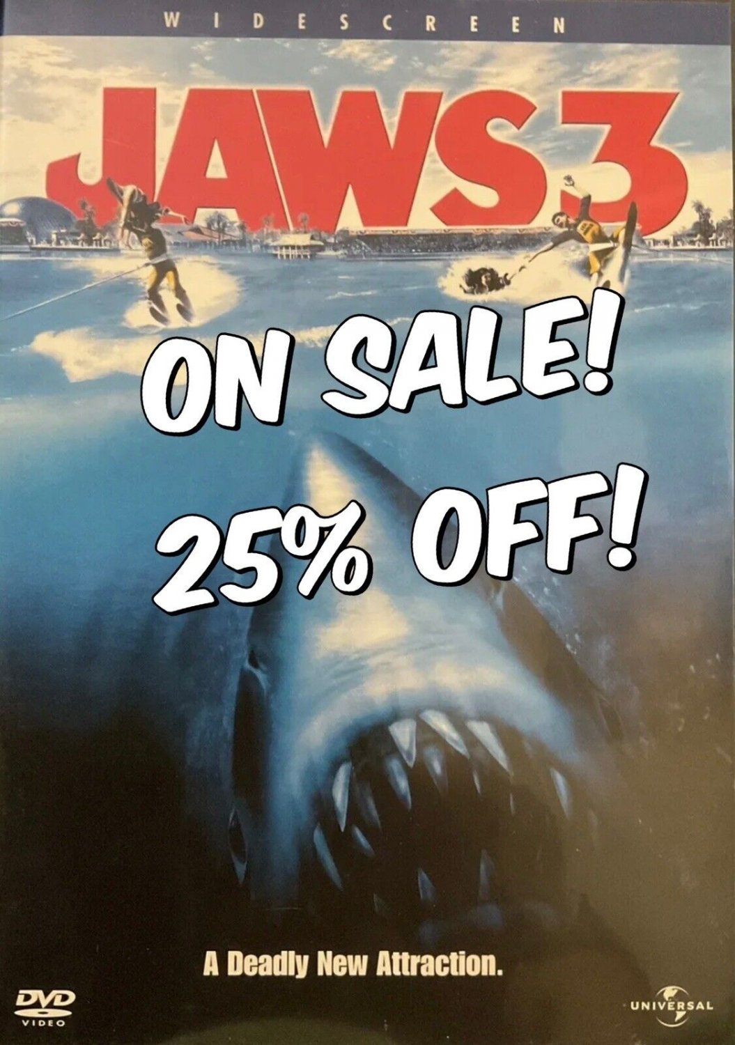 Jaws 3 (DVD, 1983) DENNIS QUAID, LEA THOMPSON - Giant shark attacks theme park!