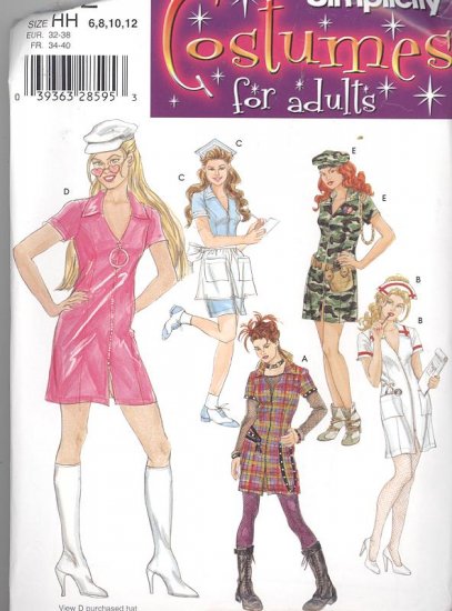 Nurse, Waitress, Camo Women's Costumes Sewing Pattern Simplicity 0512