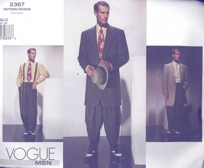 Men's Zoot Suit Sewing Pattern Vogue 2367