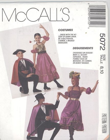 Matador, Senorita, Carmen Miranda Costume Sewing Pattern McCall's 264