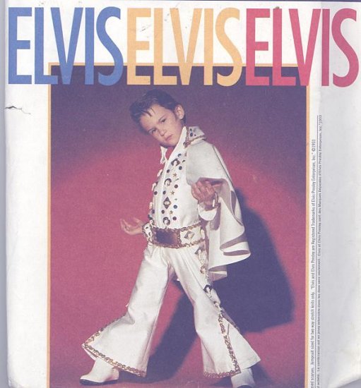 Elvis Child's Costume Sewing Pattern Simplicity 8646 White Jumpsuit, Cape