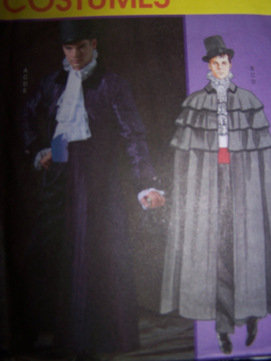 Gothic Victorian Frock Opera Coat Cape Pattern McCall's 4550 Mens Sm-Lg