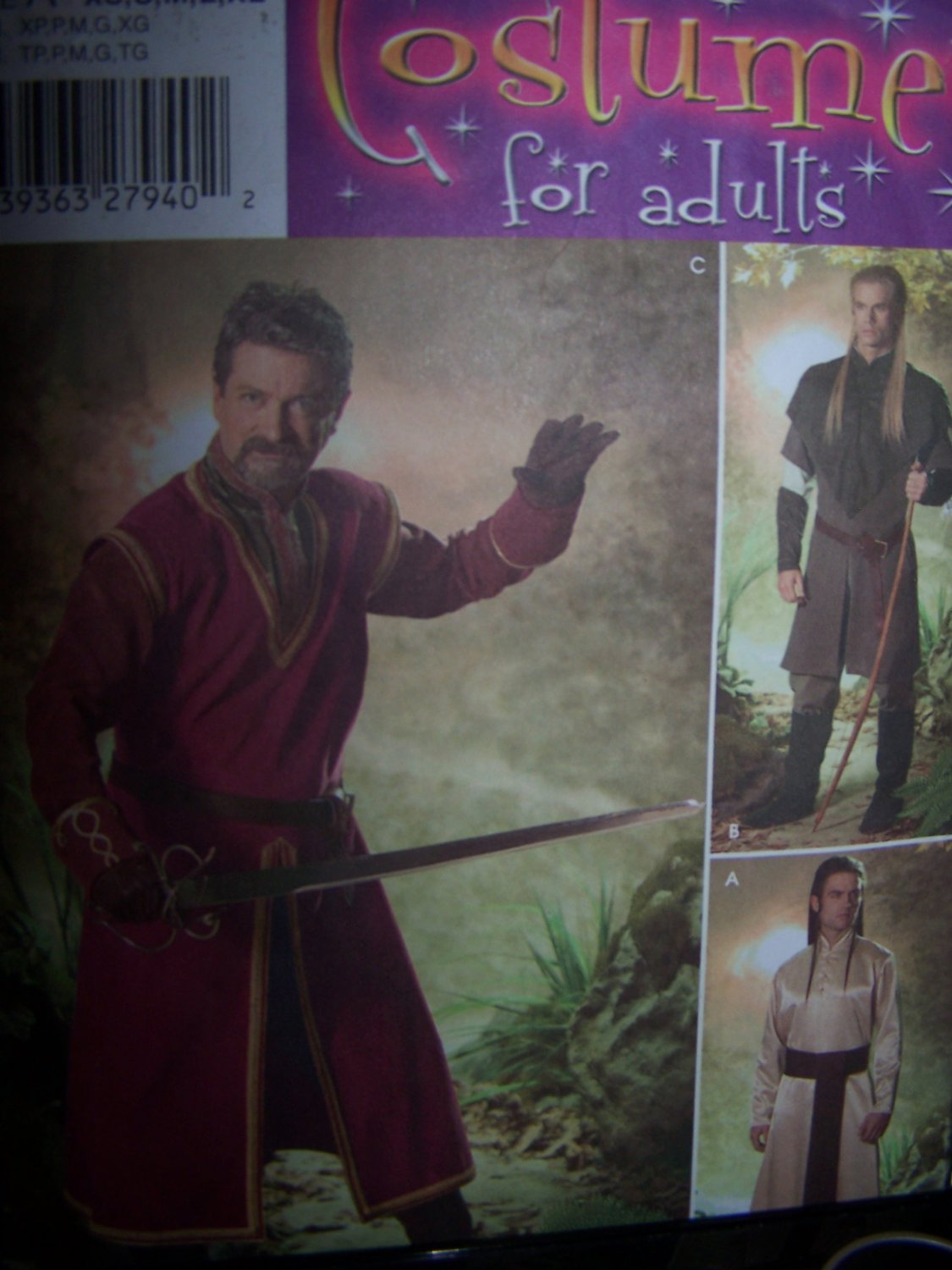 Lord of the Rings Costume Sewing Pattern Simplicity 4942 Adult XSm-XL