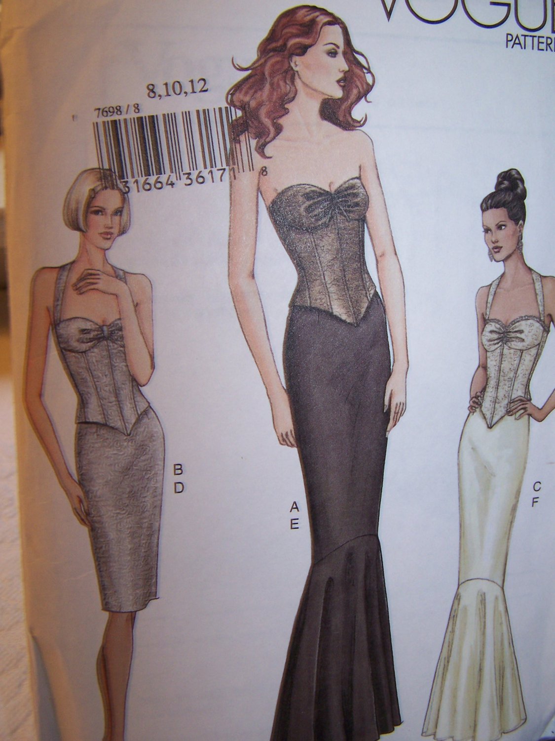 Vogue 7698 Evening Gown, Top Skirt Sewing Pattern 14-18